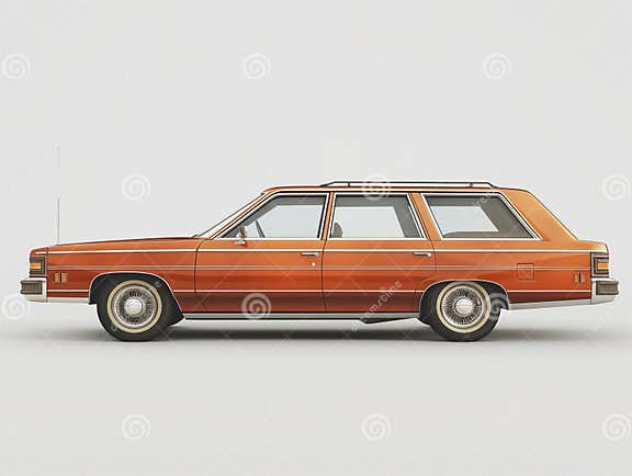 Red Wagon Car Isolated on a White Background Stock Illustration ...