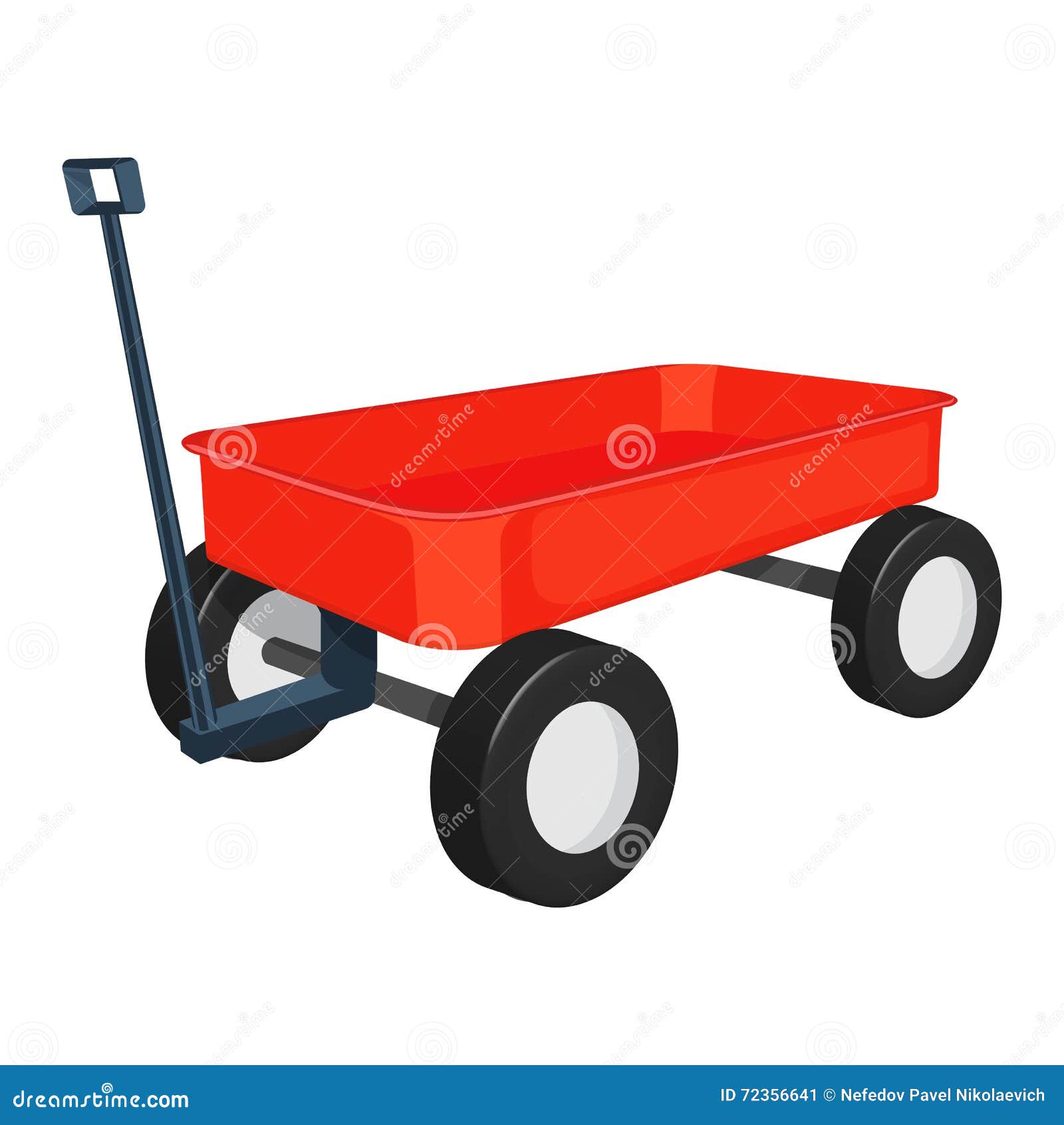 Red Wagon Illustration Isolated on White Background Stock Illustration ...