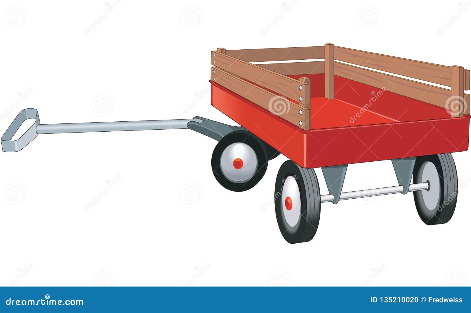 Red Wagon Vector Illustration Stock Vector - Illustration of plaything ...