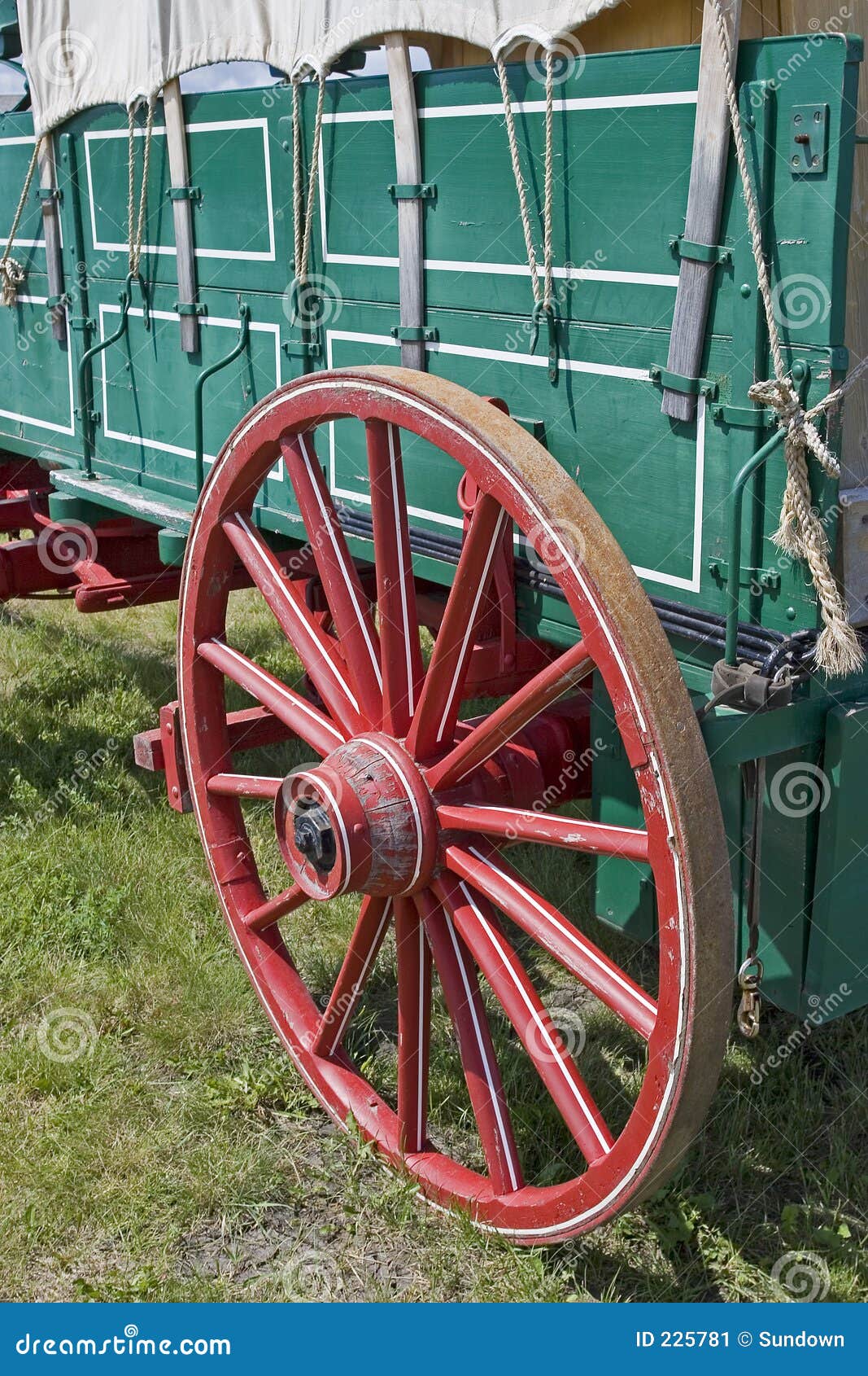 Red Wagon Wheel stock image. Image of wheel, vintage, wooden - 225781