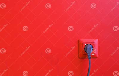 Red wall stock photo. Image of electric, wall, connect - 4419864