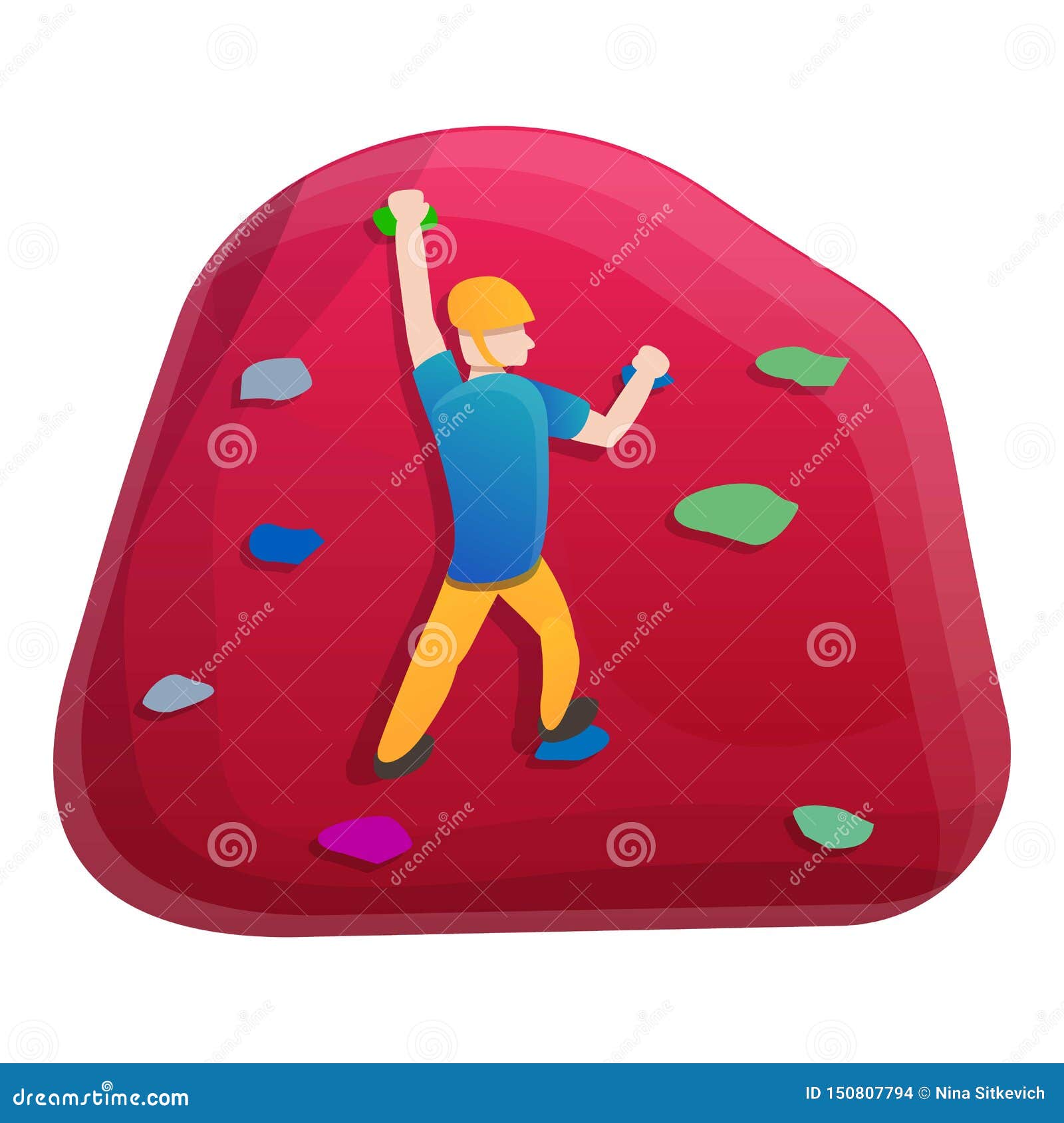 Red Wall Climbing Icon, Cartoon Style Stock Vector - Illustration of ...