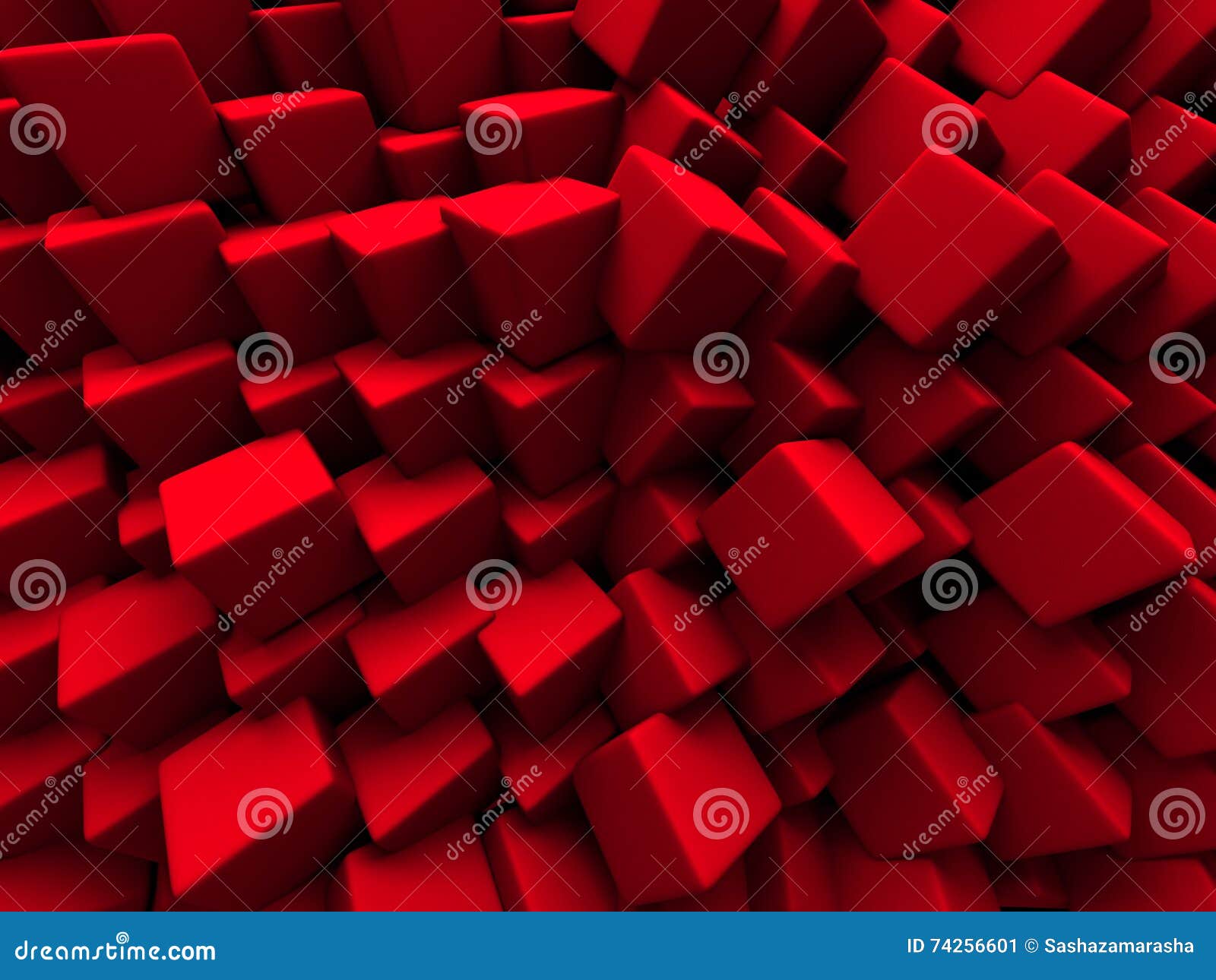 Red Wall Cube Blocks Background Stock Illustration - Illustration of ...