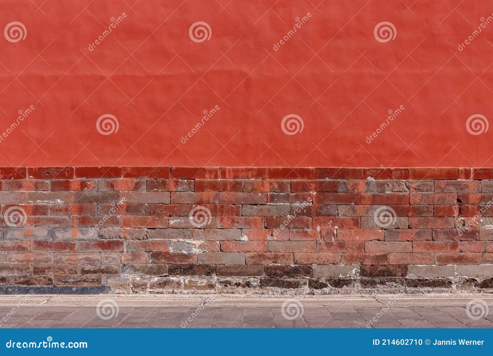 Red wall at Forbidden City stock photo. Image of east - 214602710