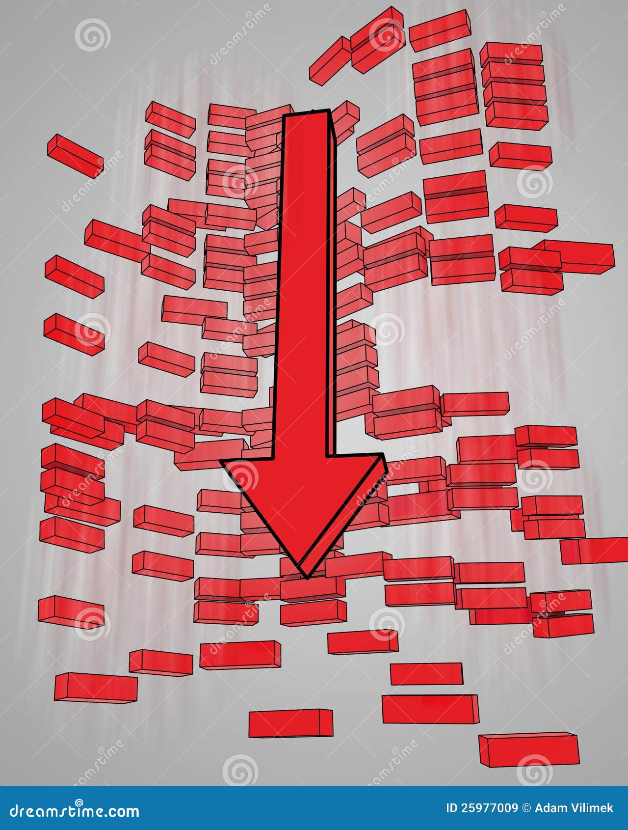 Red Arrow Decreasing Isolated On Background Royalty-Free Stock Image ...