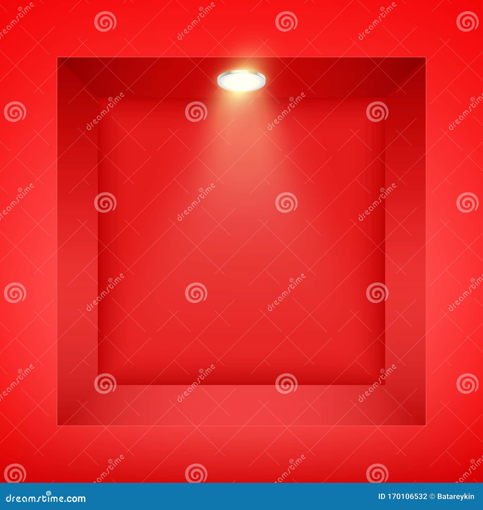 Red Wall Niche with Spotlight Stock Vector - Illustration of exposition ...