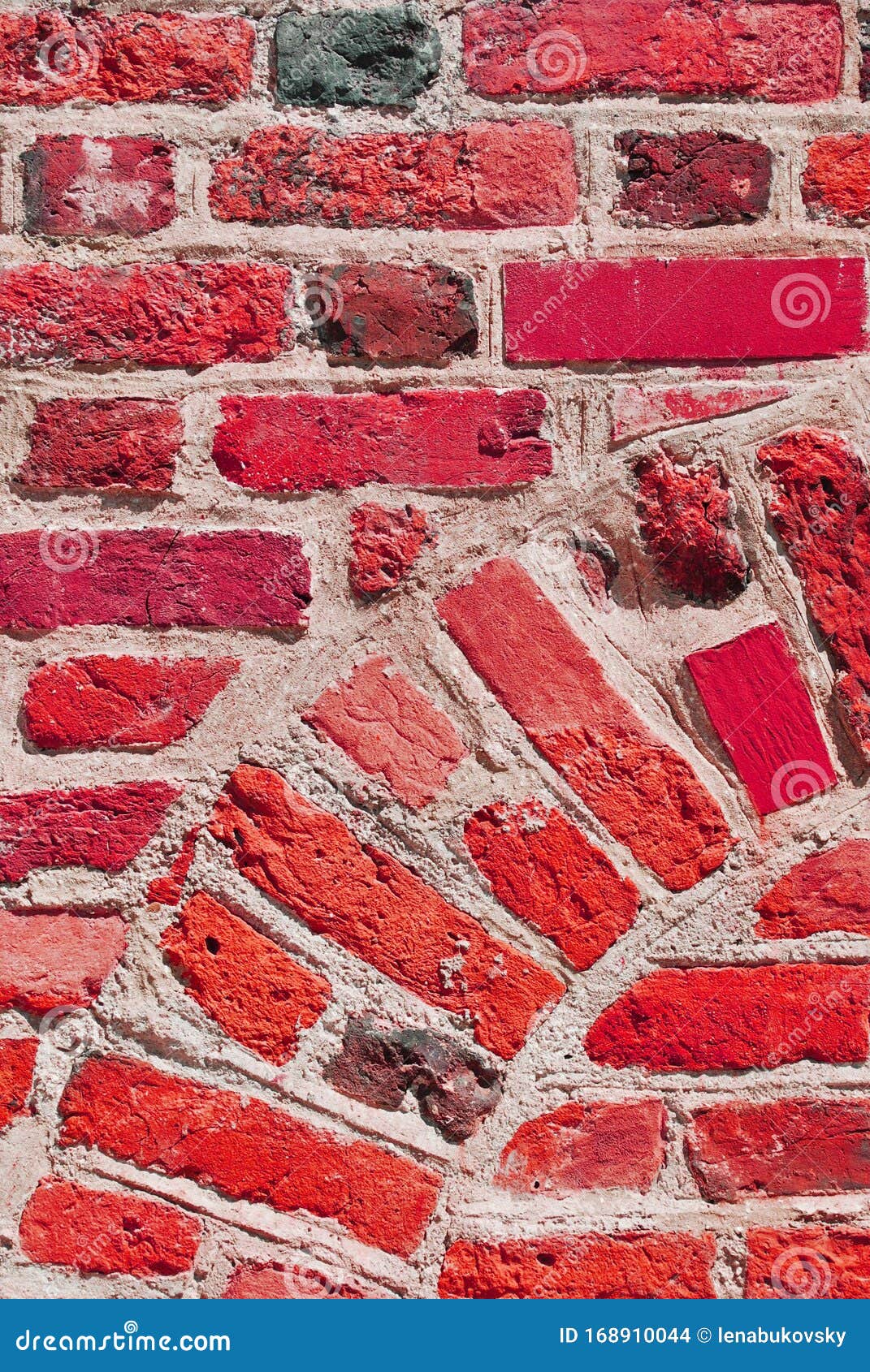 Red Wall. Old Brick Texture. Irregular Pattern. Stock Photo - Image of ...