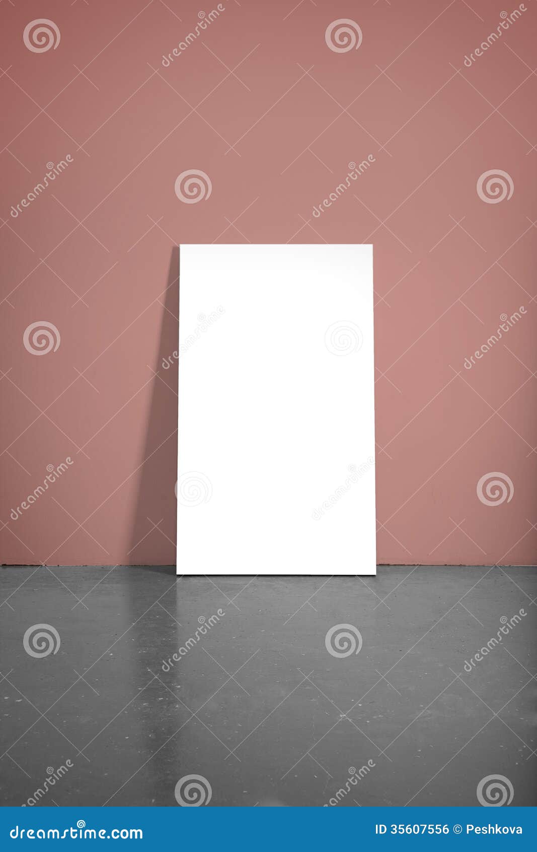 Red wall with poster stock photo. Image of board, room - 35607556