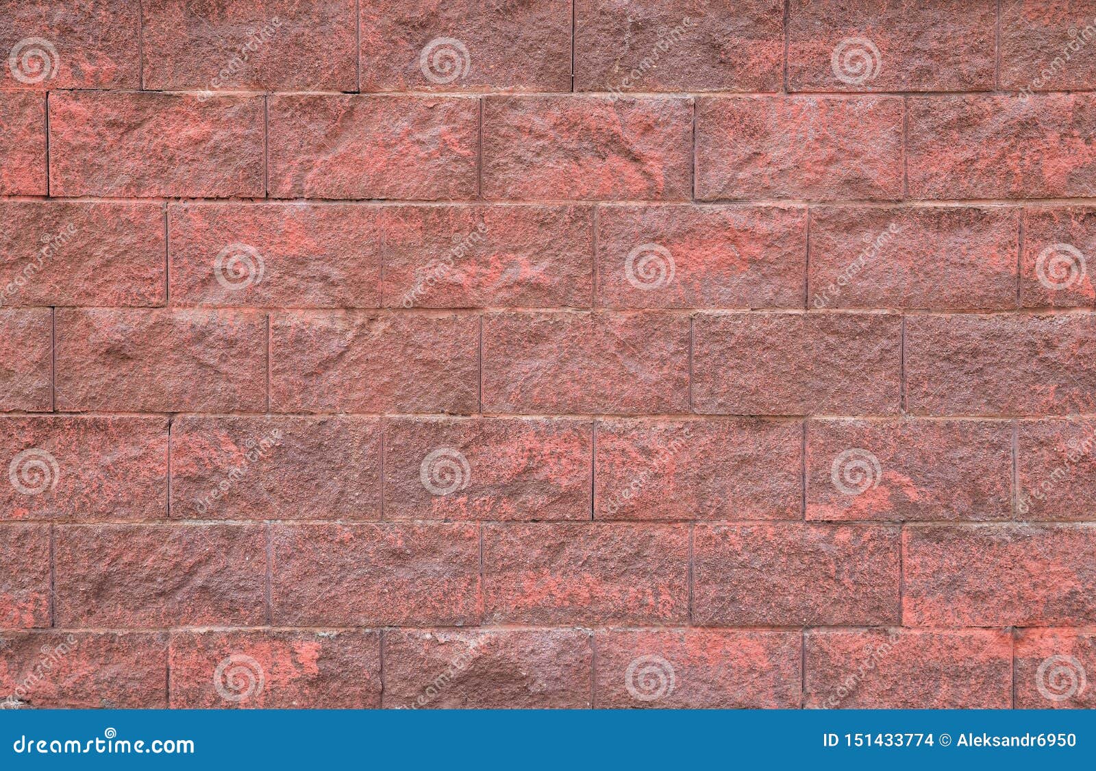 Red Wall of Smooth Treated Stones Background Texture Stock Photo ...
