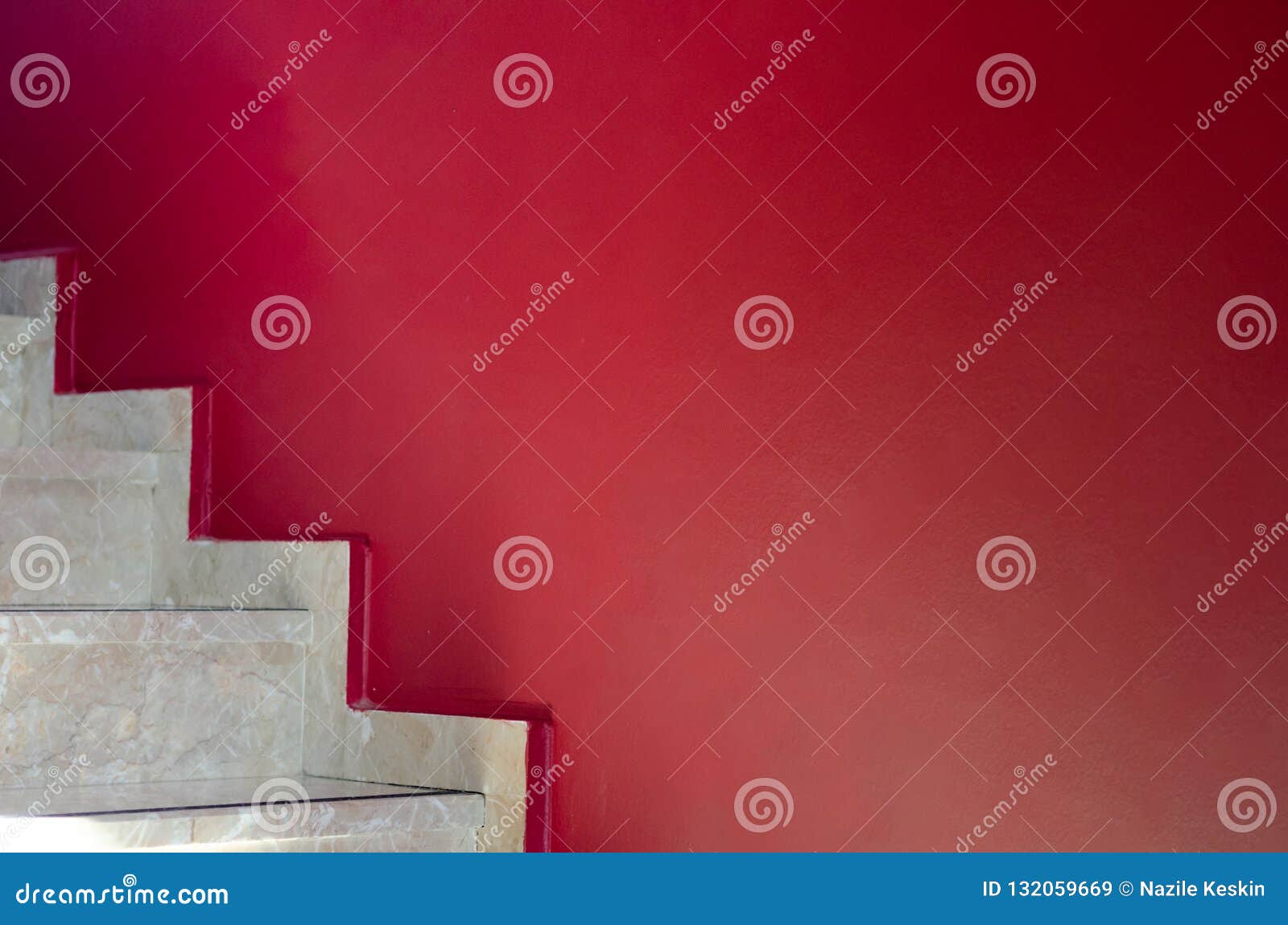 Red Wall and Stairs Steps, Abstract Background Stock Image - Image of ...