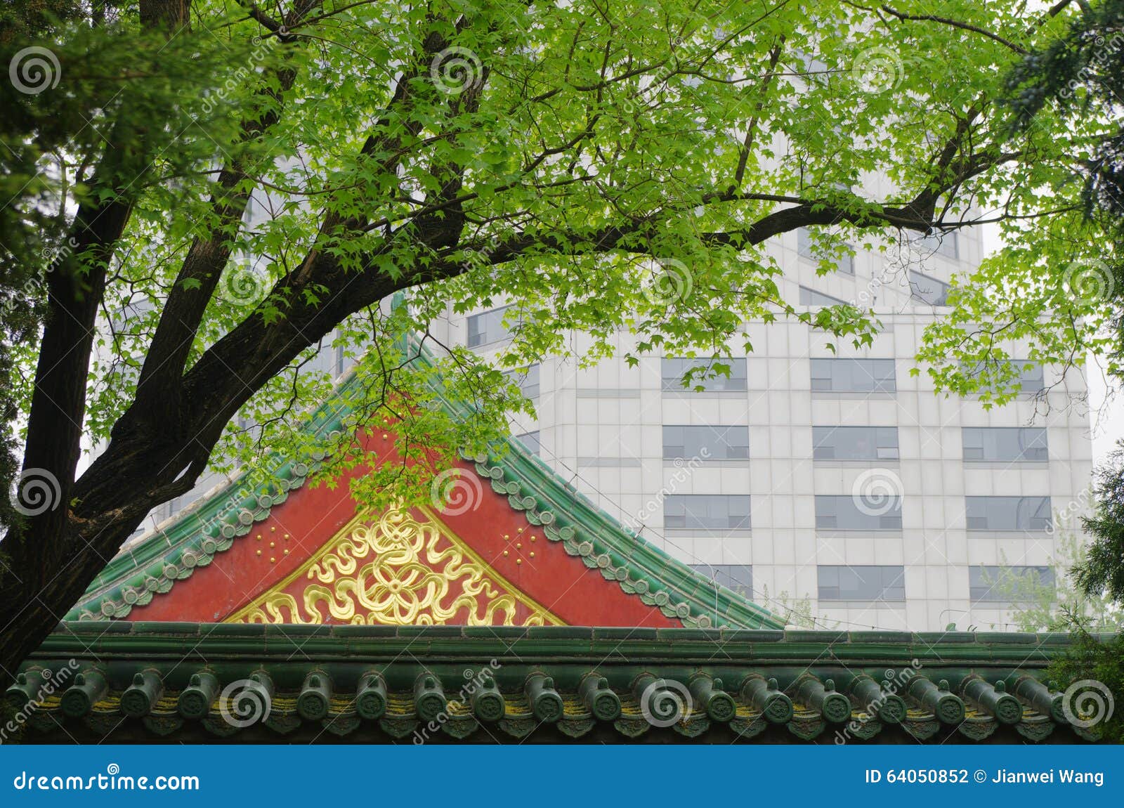 Red wall of a temple stock photo. Image of modern, wall - 64050852