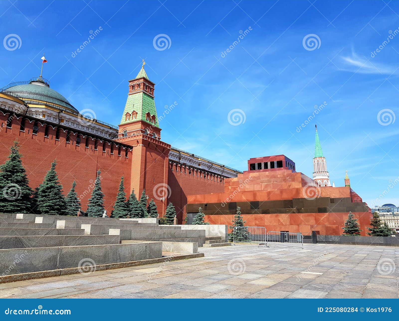 Red Walls and Towers of the Moscow Kremlin Stock Photo - Image of door ...