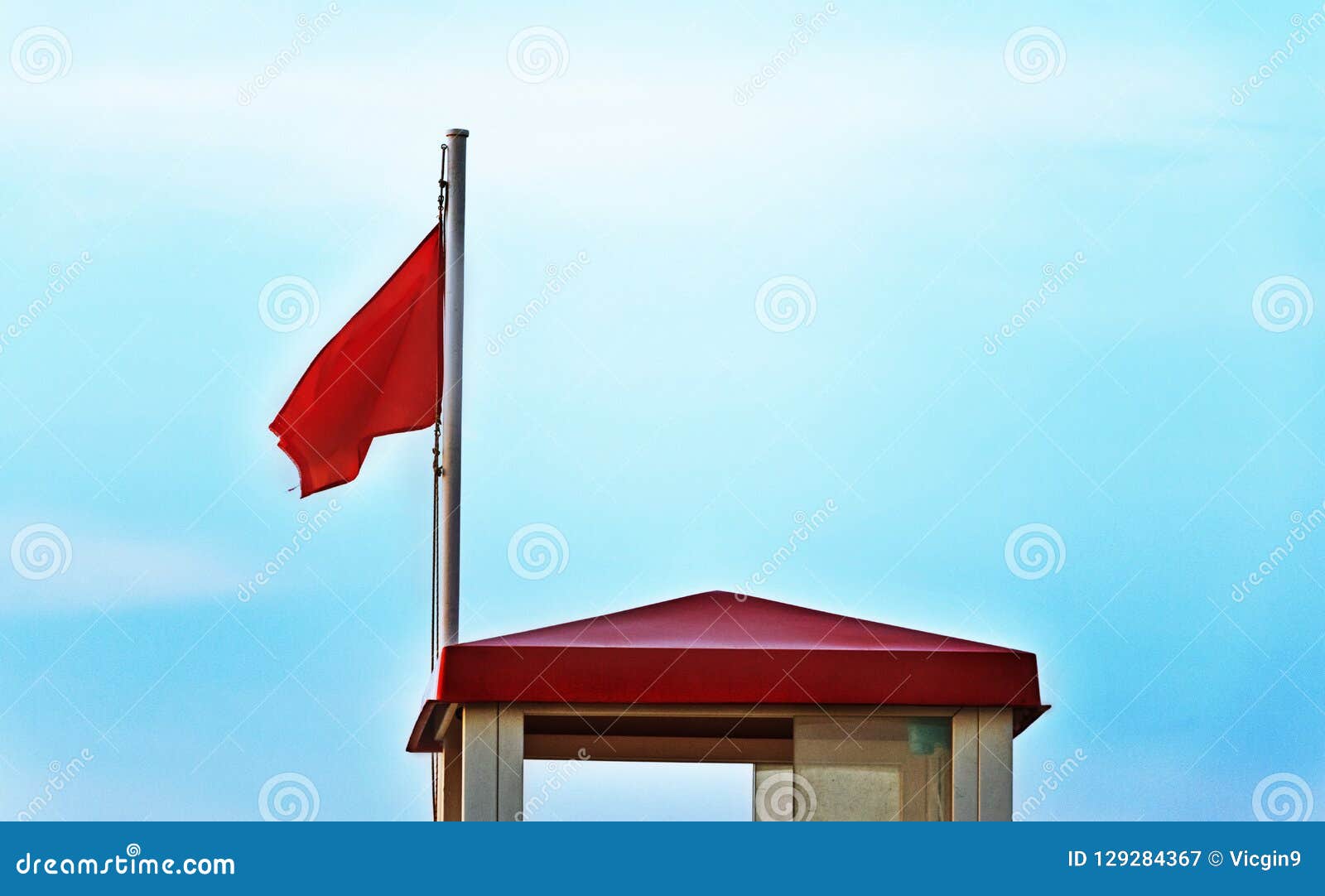 Red warning flag stock image. Image of horizontal, cloud - 129284367
