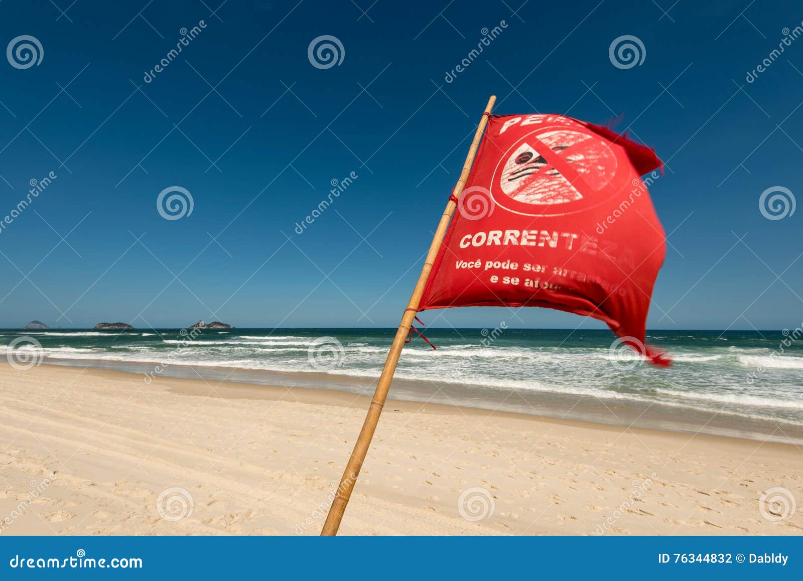 Red Warning Flag stock photo. Image of caution, sand - 76344832