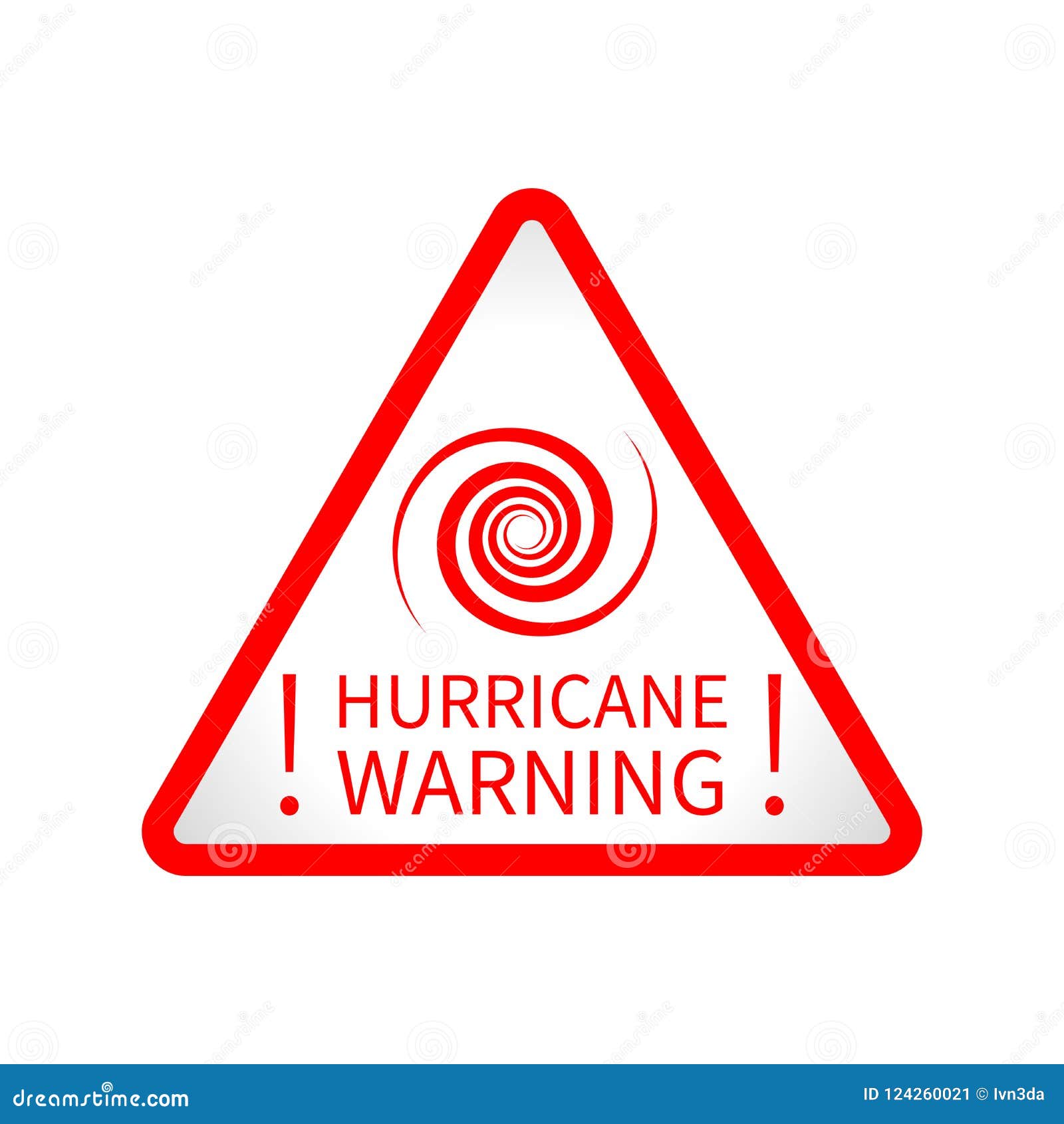 Red Warning Hurricane Triangle Road Sign Stock Vector - Illustration of ...