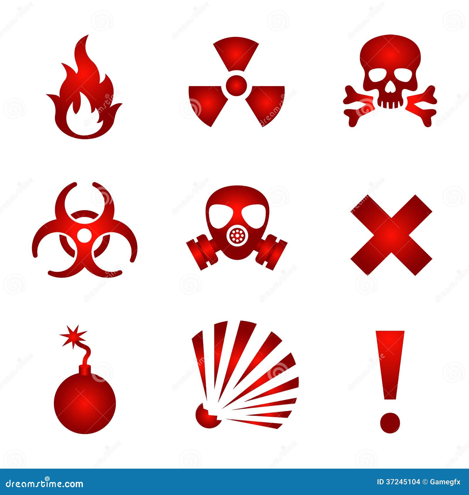 Red warning icons stock illustration. Illustration of symbol - 37245104