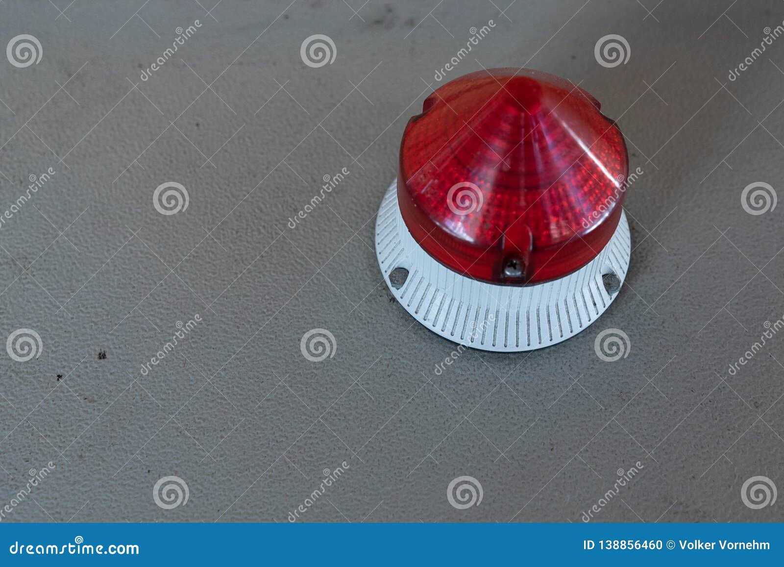 Red Warning Light on a Control Box in an Industrial Hall Stock Photo ...