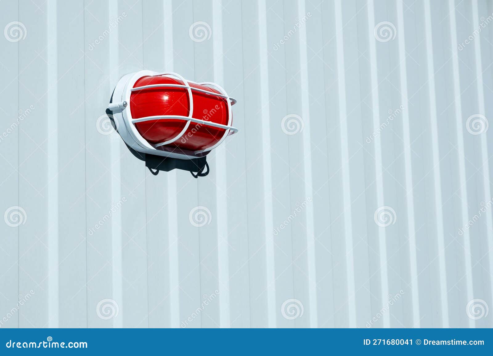 Red Warning Light on the Fence Stock Image - Image of copy, city: 271680041