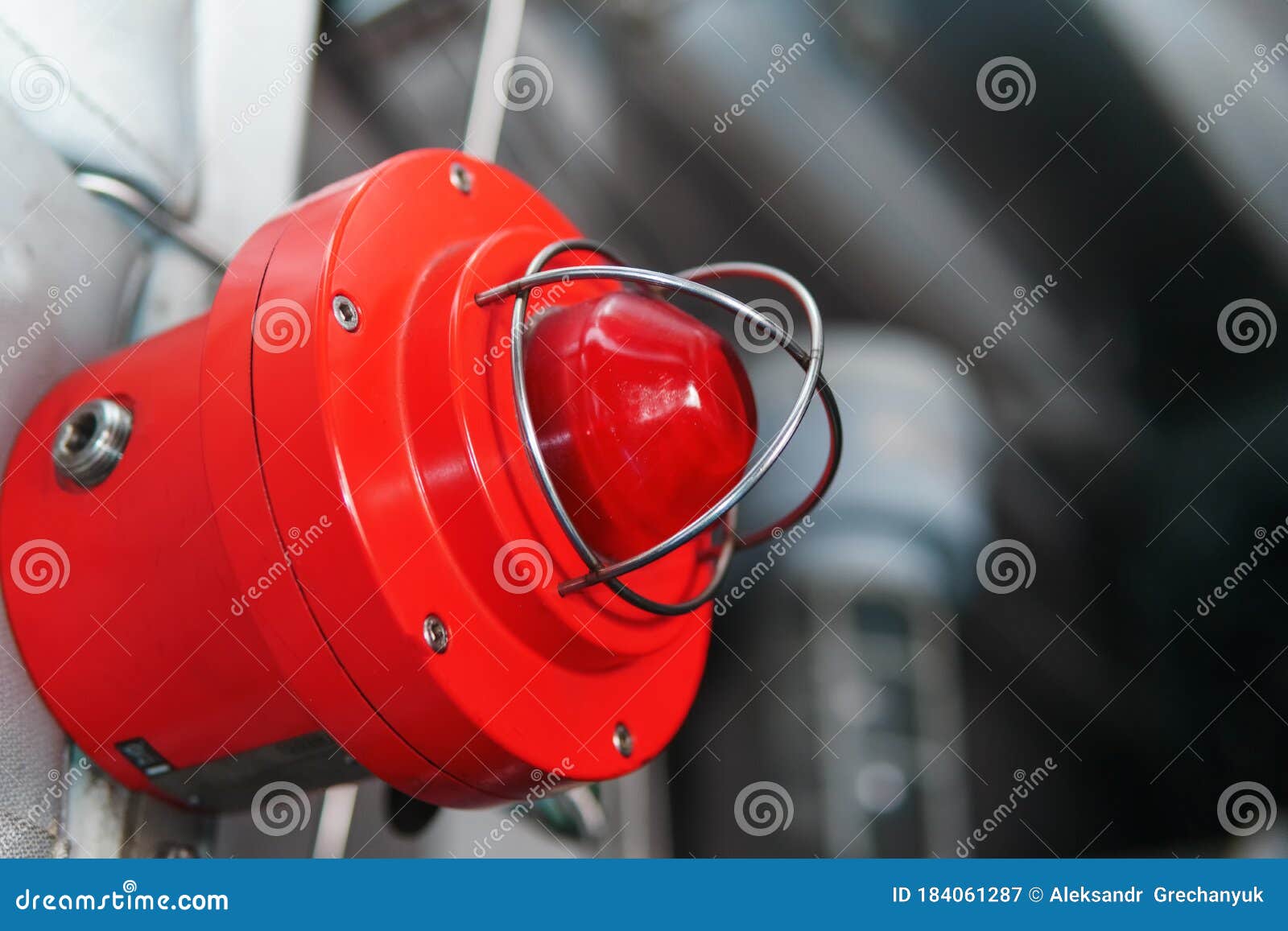 Red Warning Light of a Fire System at an Industrial Facility Stock ...