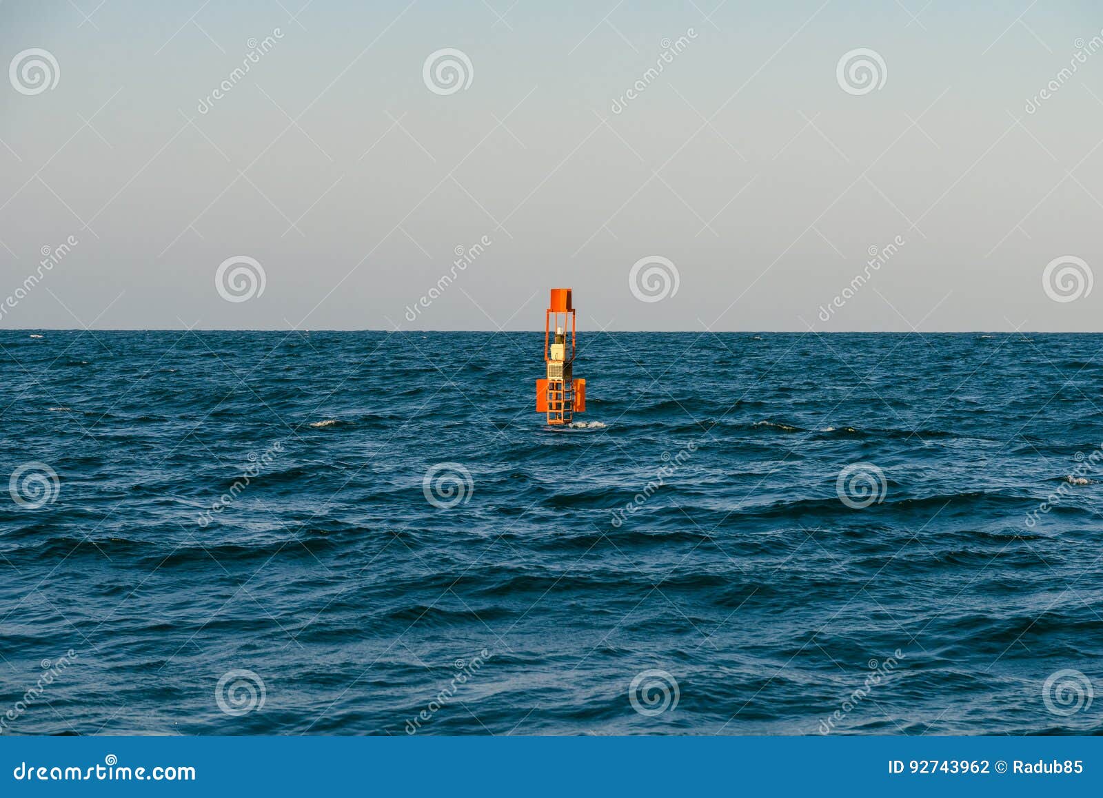 Red Warning Light Floating In Ocean Stock Photo | CartoonDealer.com ...