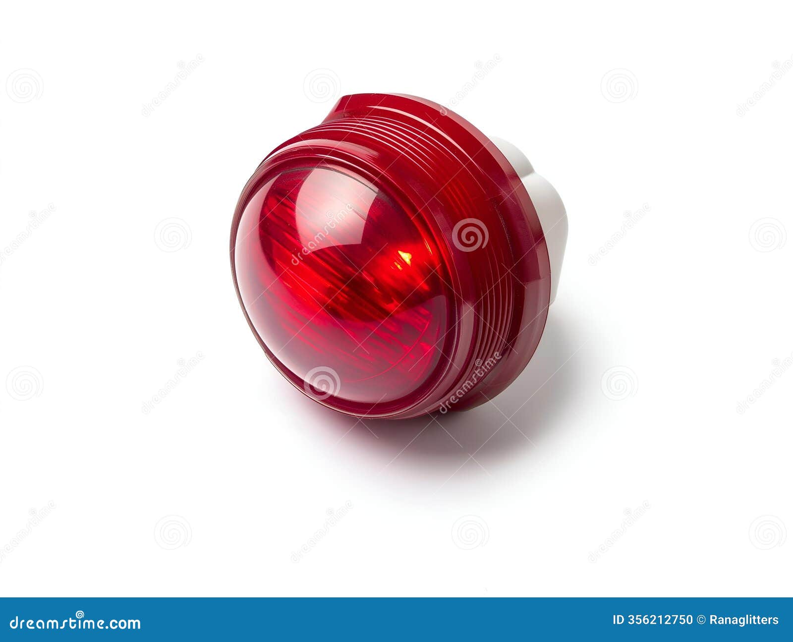 Red Warning Light Round Red Warning Light Isolated on White Background ...