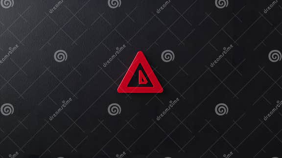 Red Warning Symbol on a Dark Surface Stock Image - Image of icon ...