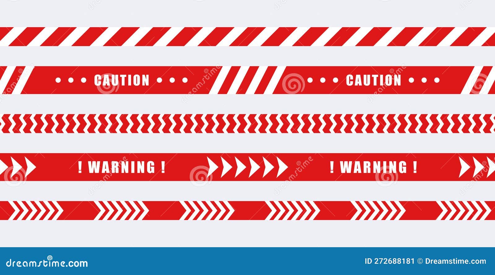 Red Warning Tapes Set. Safety Tape. Barrier Tape. Caution Tapes Stock ...