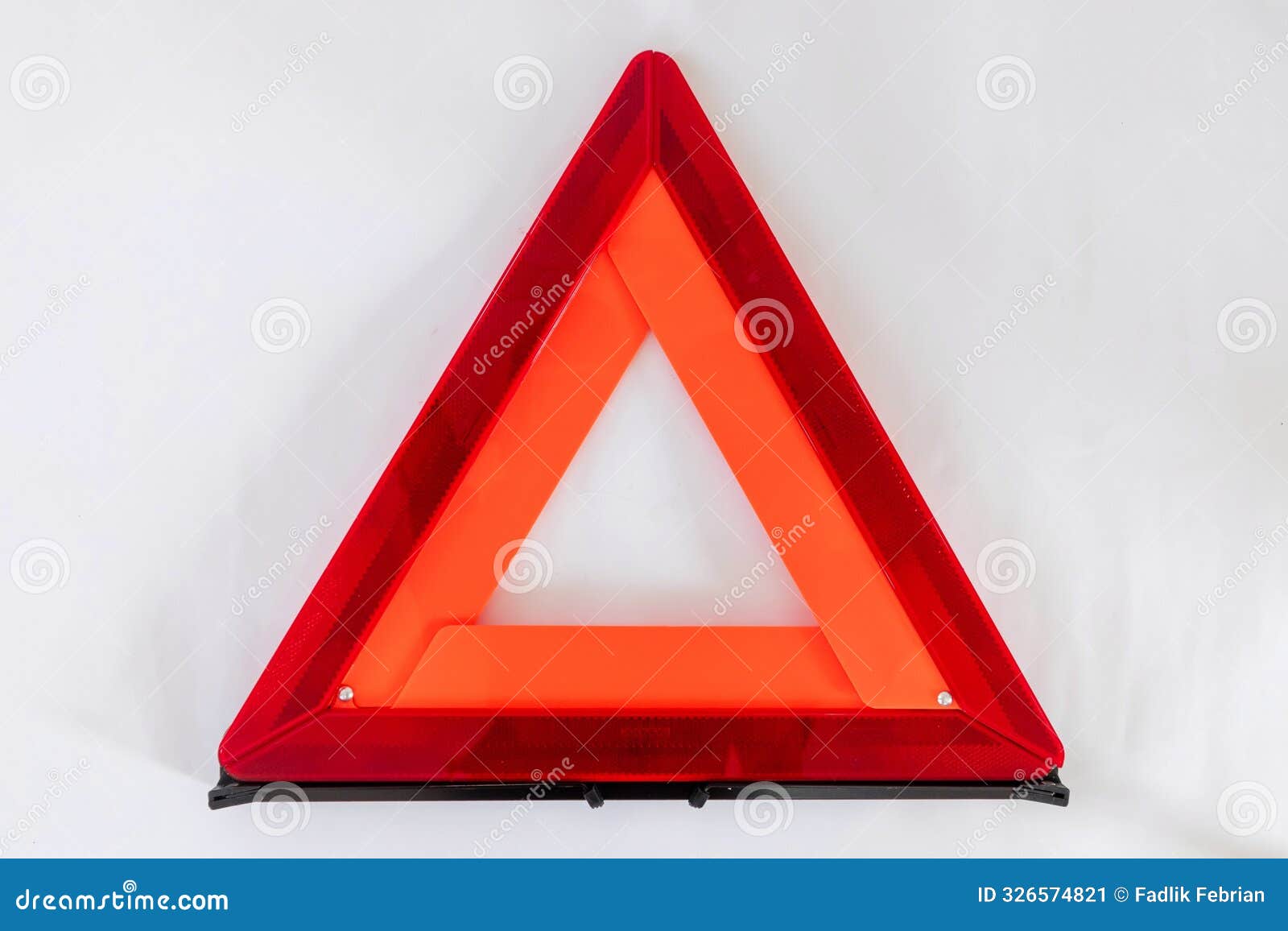 Red Warning Triangle or Reflective Road Hazard Warning Triangle on a ...
