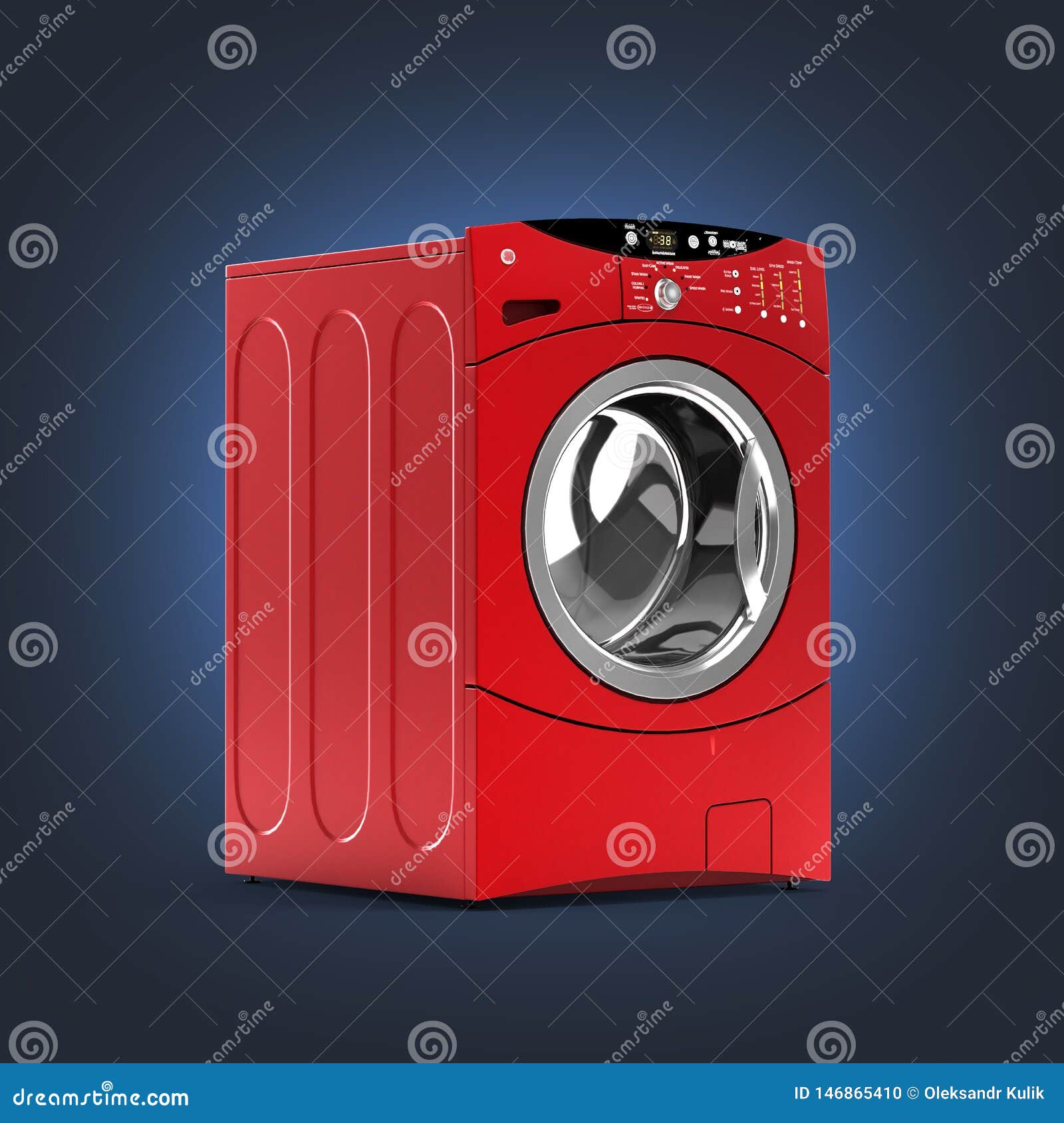 Red Washing Machine without Shadow on Dark Blue Gradient Background 3d ...