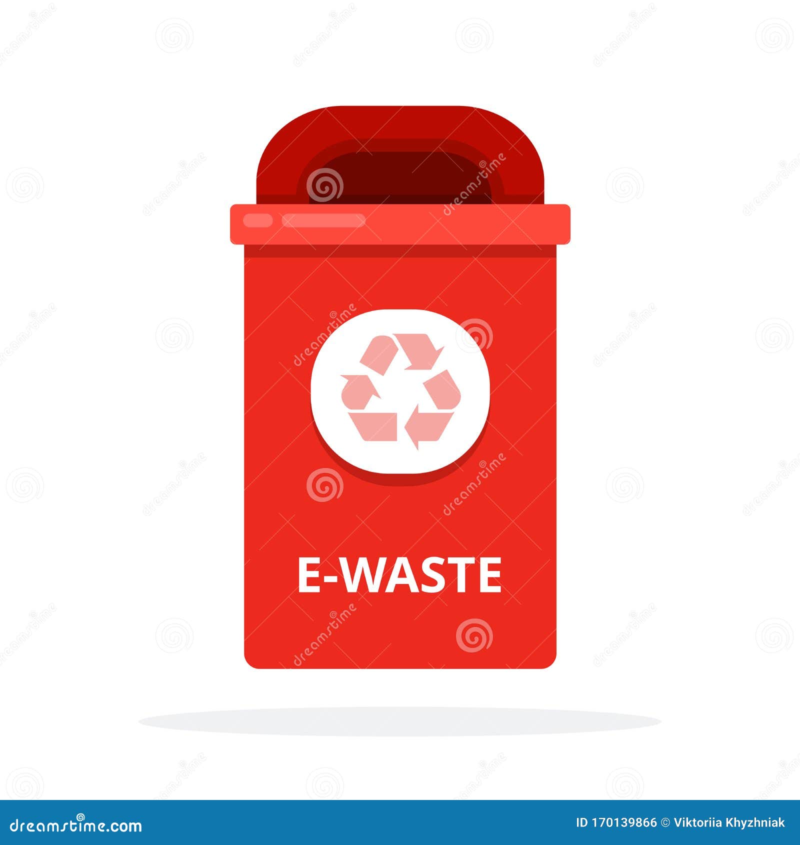 Red Waste Bin for Electronic Waste Flat Isolated Stock Vector ...
