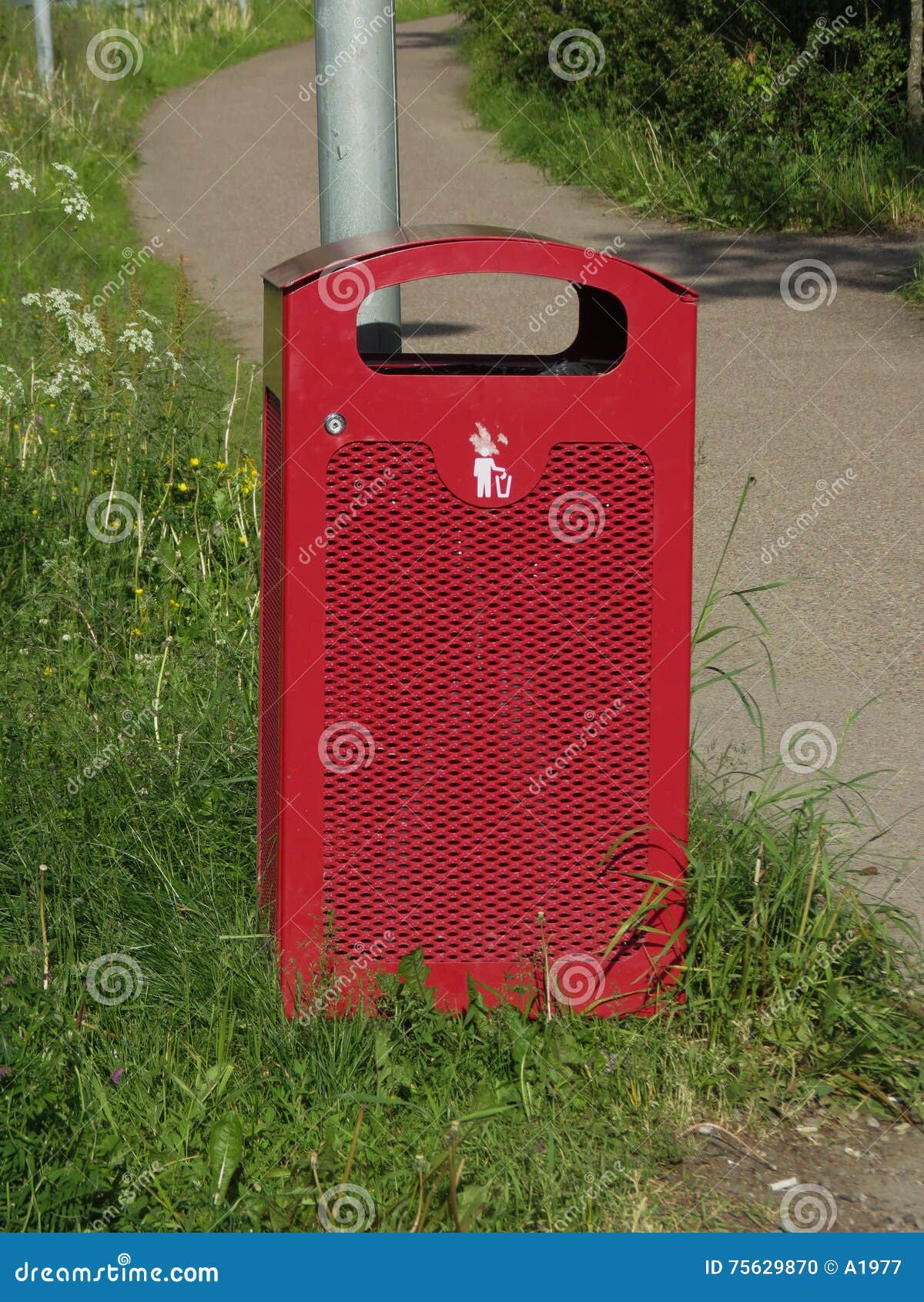 Red waste container stock photo. Image of trash, garbage - 75629870