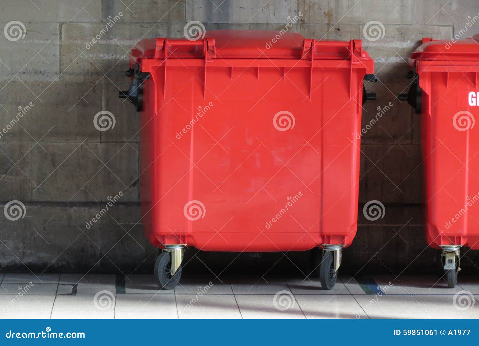 Red waste containers stock image. Image of container - 59851061