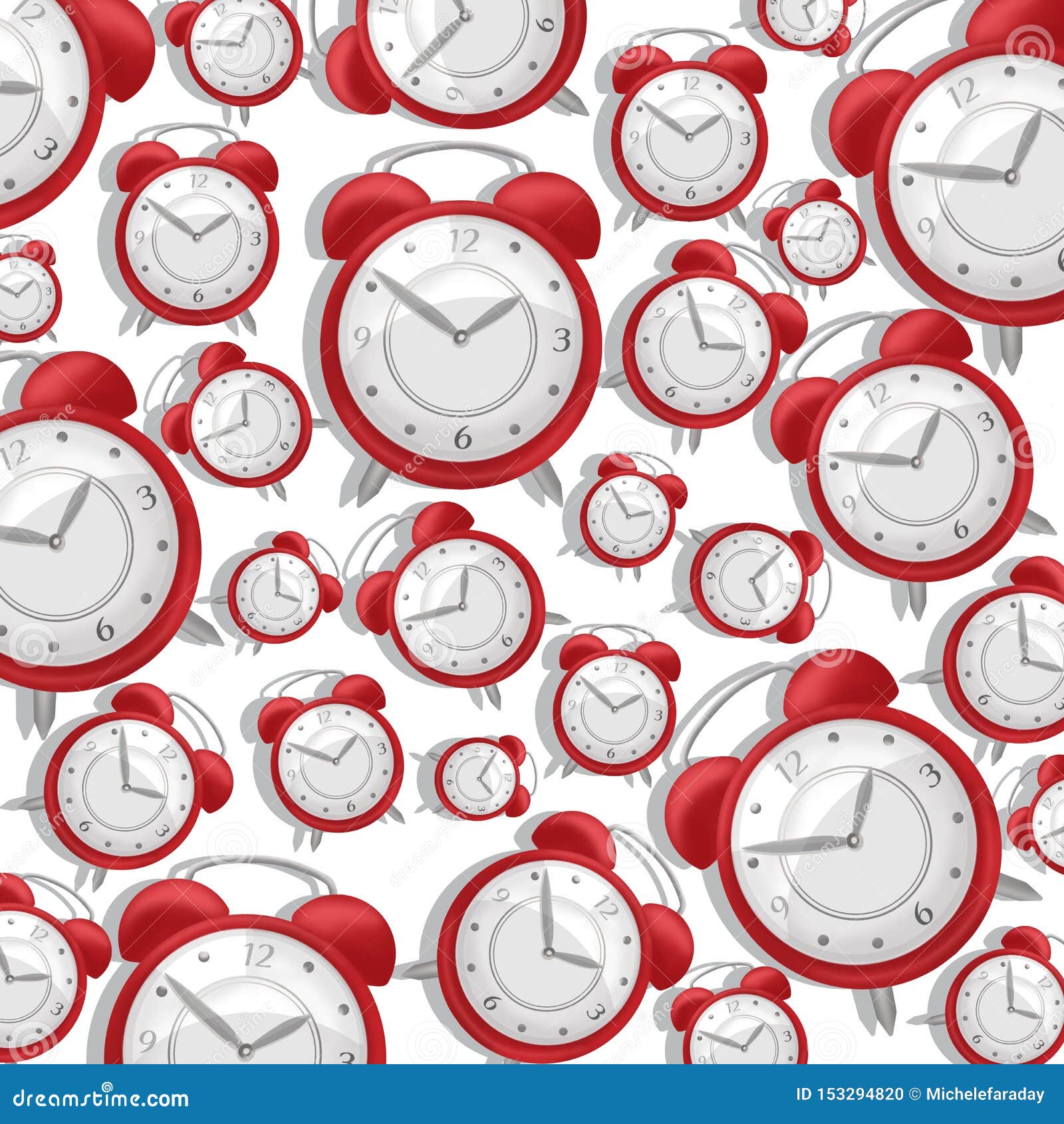 Red Watches on a White Background Stock Illustration - Illustration of ...