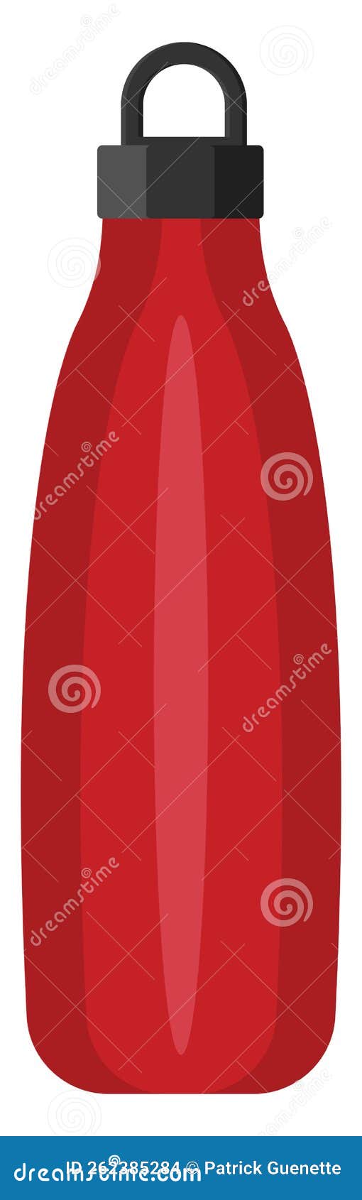 Red water bottle, icon stock vector. Illustration of template - 262385284
