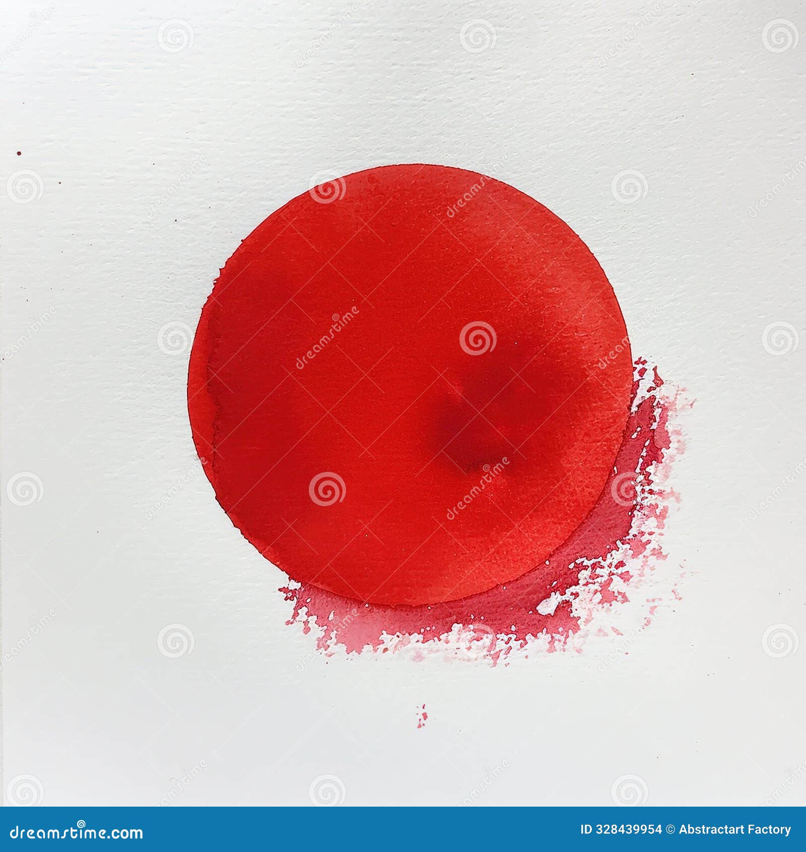 Red Water Colour in Round and Spreades Form on Transparent Background ...