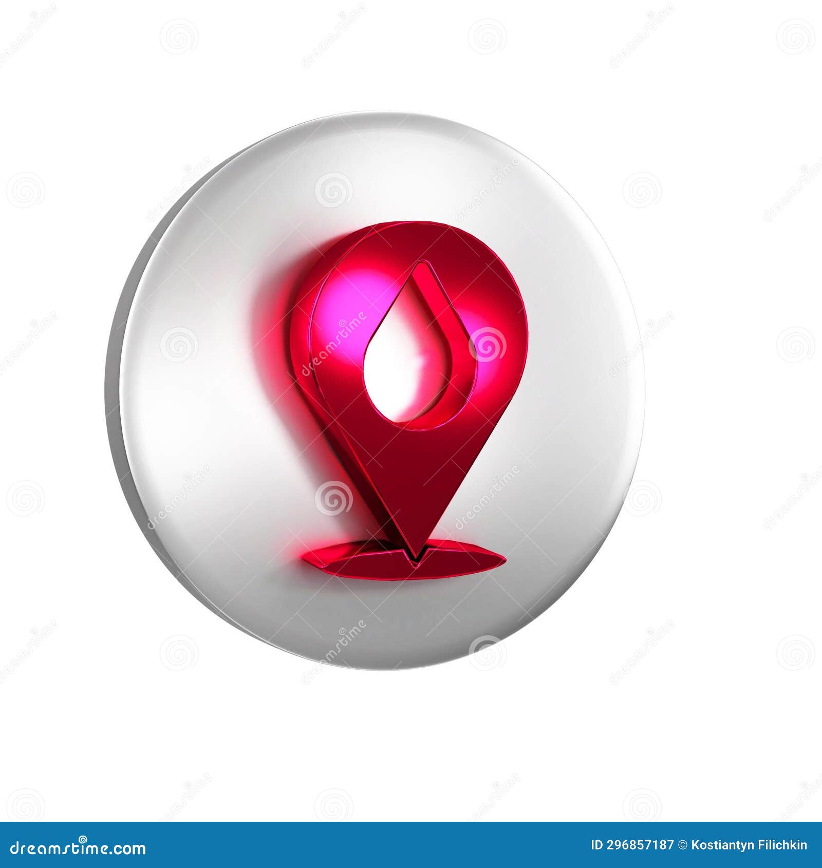 Red Water Drop with Location Icon Isolated on Transparent Background ...