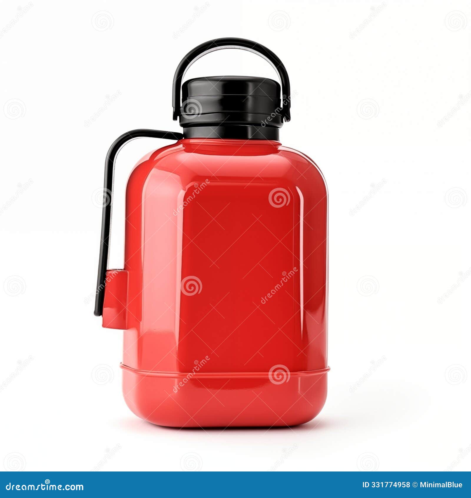 Red Water Jug with Black Handle Isolated on White Background Stock ...