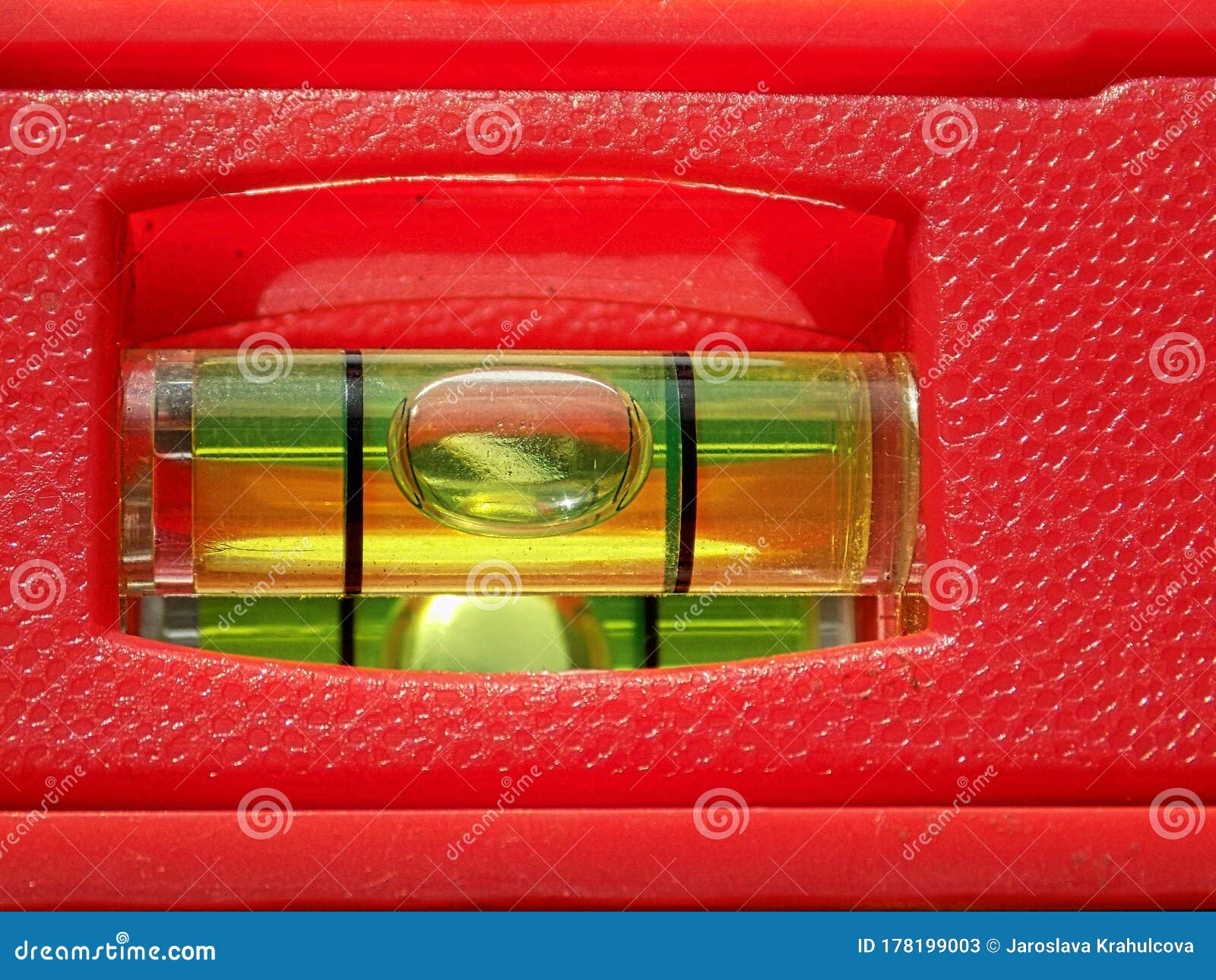 Red Water - Level Air Bubble from Close Up Stock Image - Image of ...