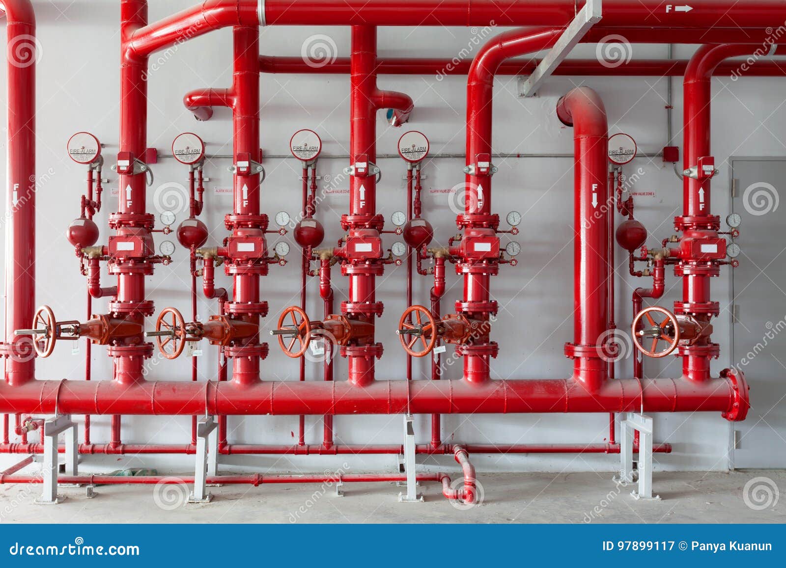 Red Water Pipe Valve,pipe for Water Piping System Control in Ind Stock ...
