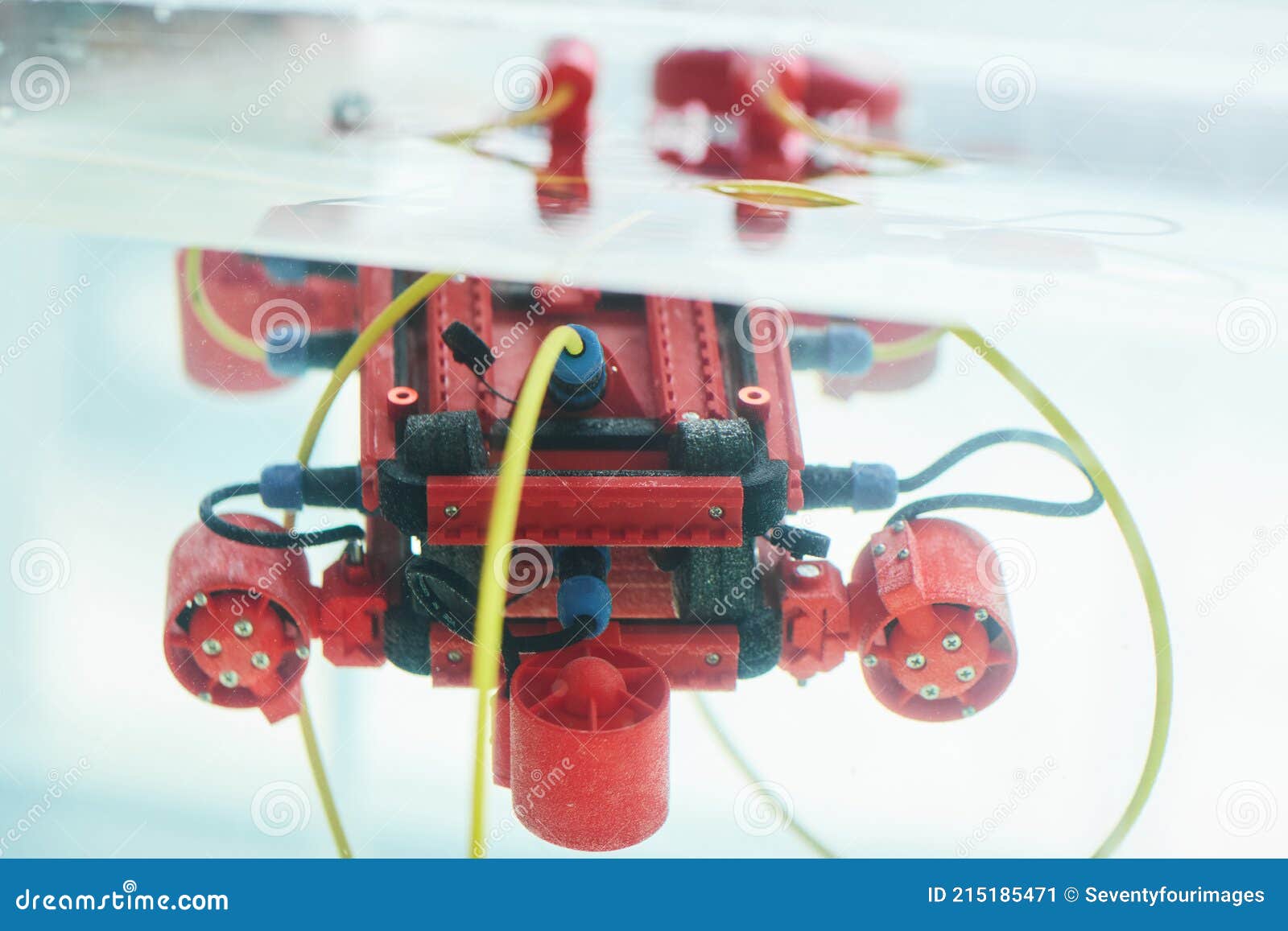 Red Water Robot in Tank stock image. Image of technology - 215185471