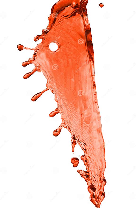 Red Water Splash Isolated on the White Background Stock Photo - Image ...