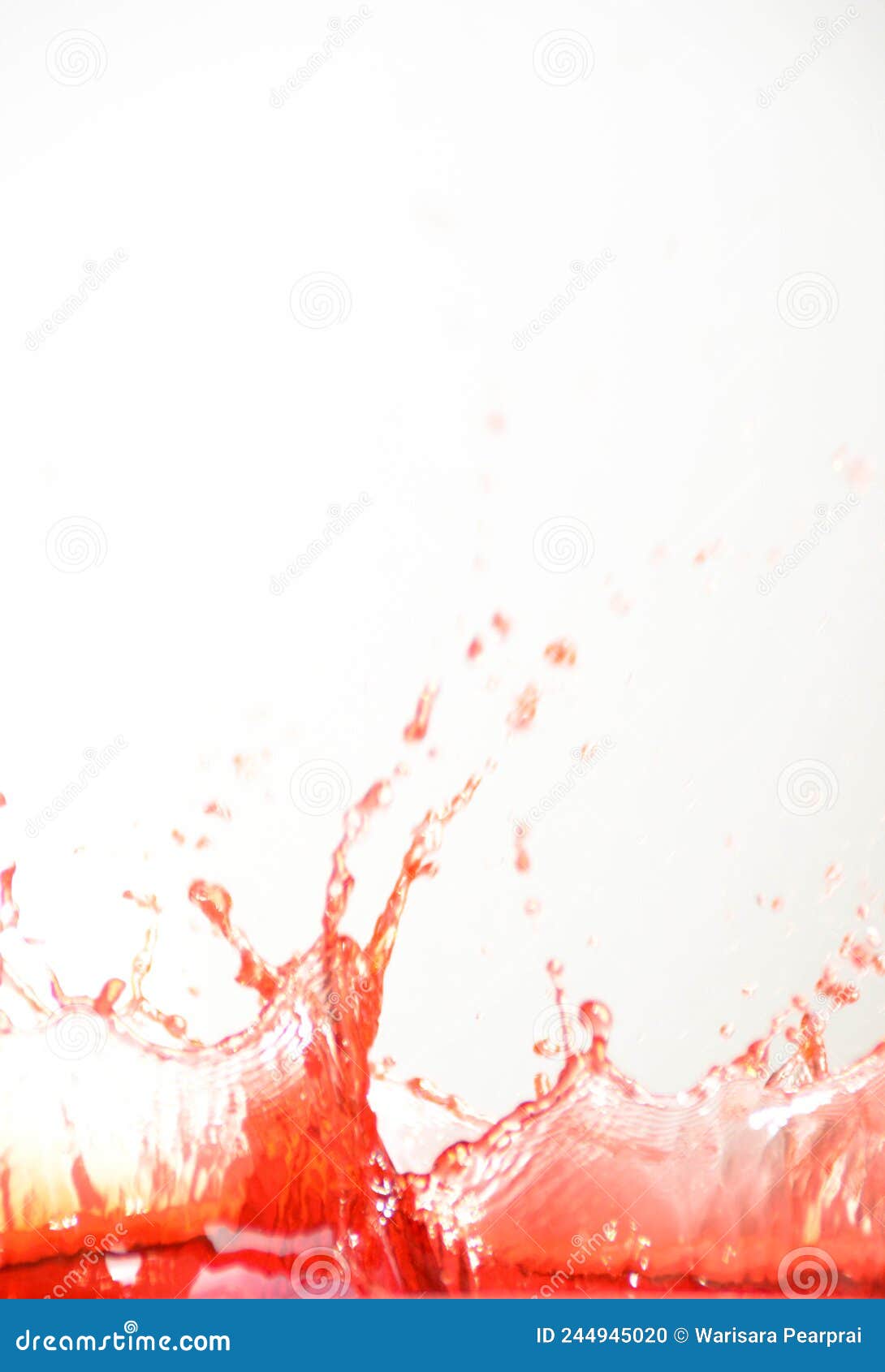 Red Water Splash, Isolated on White with Reflection Stock Photo - Image ...