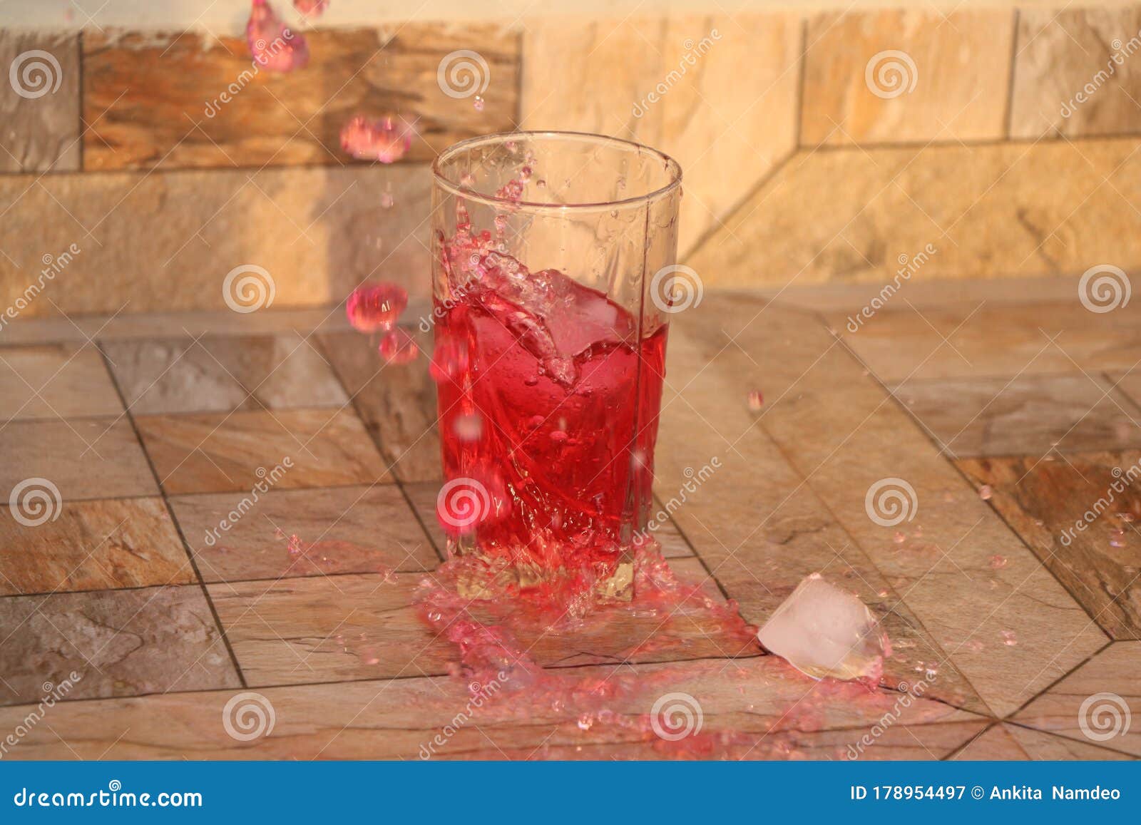 Red Water Splash with White Ice Stock Image - Image of love, midair ...