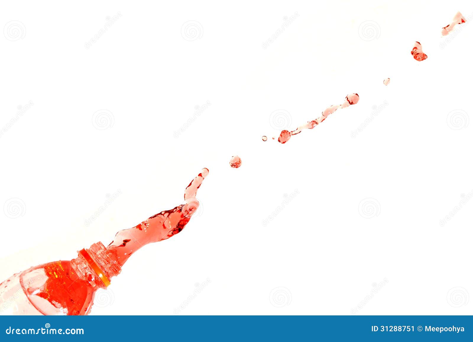 The Red Water that Spread Out from the Bottle. Stock Image - Image of ...