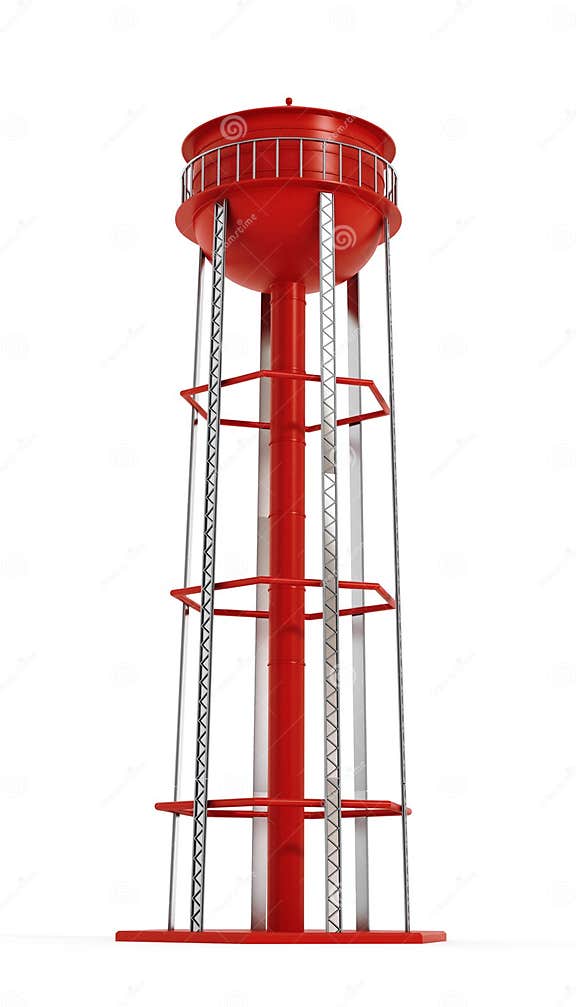Red water tower stock illustration. Illustration of storage - 69609645