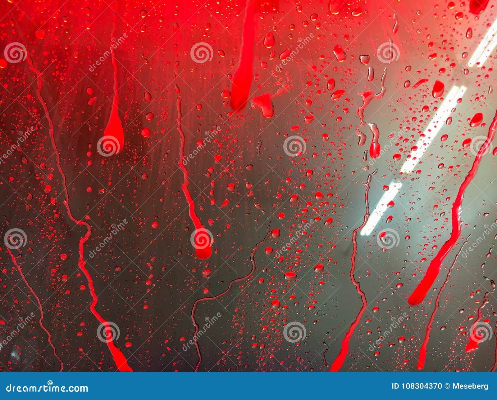 Red Water Running Down a Windshield Stock Photo - Image of shield ...