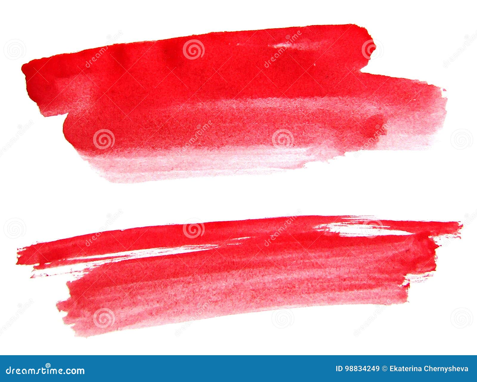 Red Watercolor Brushes Ink on White Background Stock Illustration ...