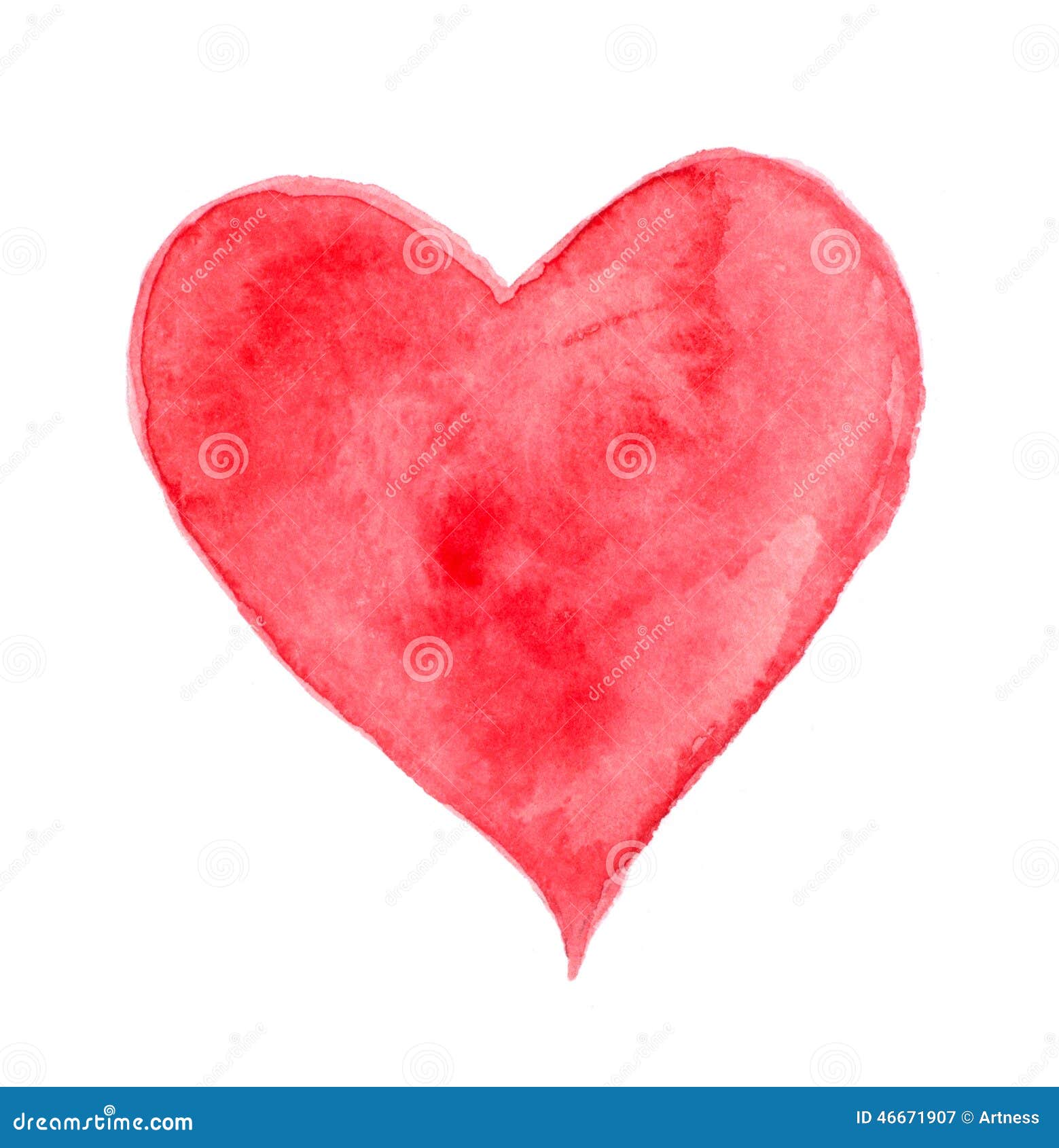 Red watercolor heart stock image. Image of heart, texture - 46671907