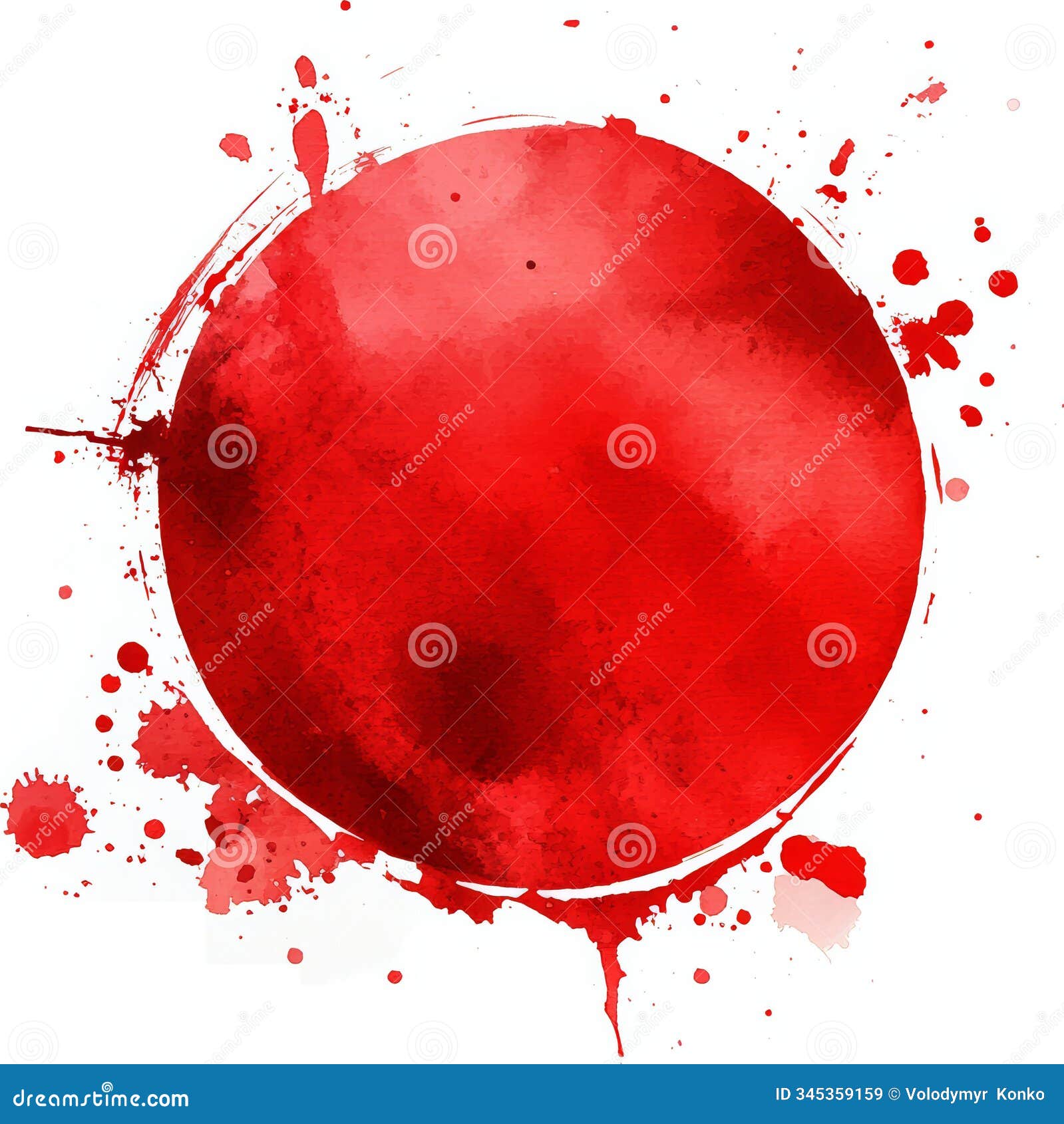 Red Watercolor Splash on Transparent Background Stock Illustration ...