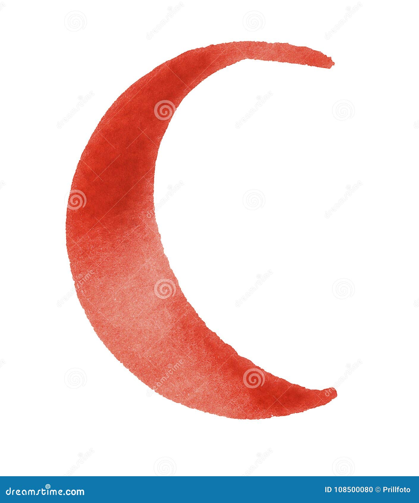 Red watercolour crescent stock illustration. Illustration of shape ...